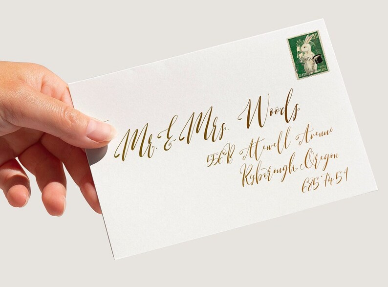 Envelope Address Template Printable Rustic Calligraphy Holiday or ...