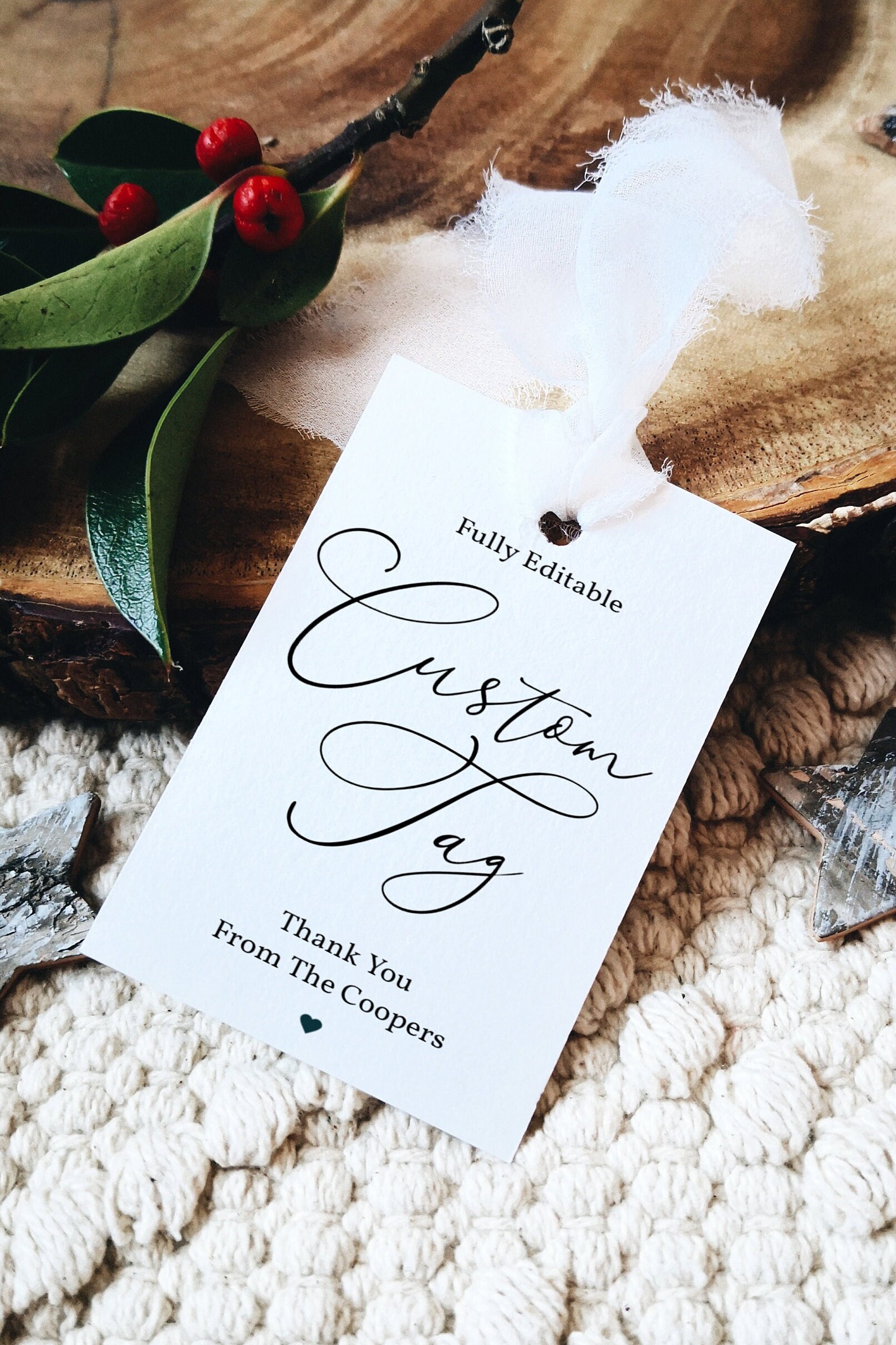 Editable Tags Instant Download Calligraphy Custom Gift Tag - Etsy