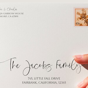 Printable Calligraphy Envelope Address Template, Minimal Editable ...