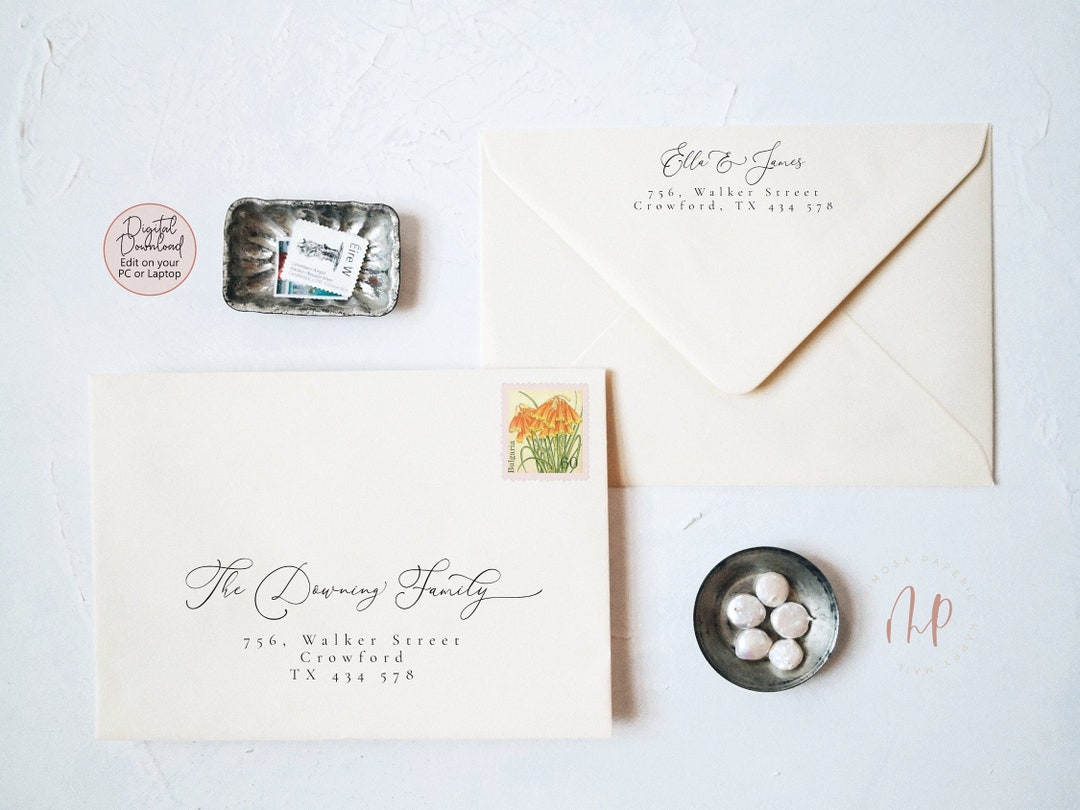 Envelope Address Template, Printable Wedding Envelope Address, Fully ...