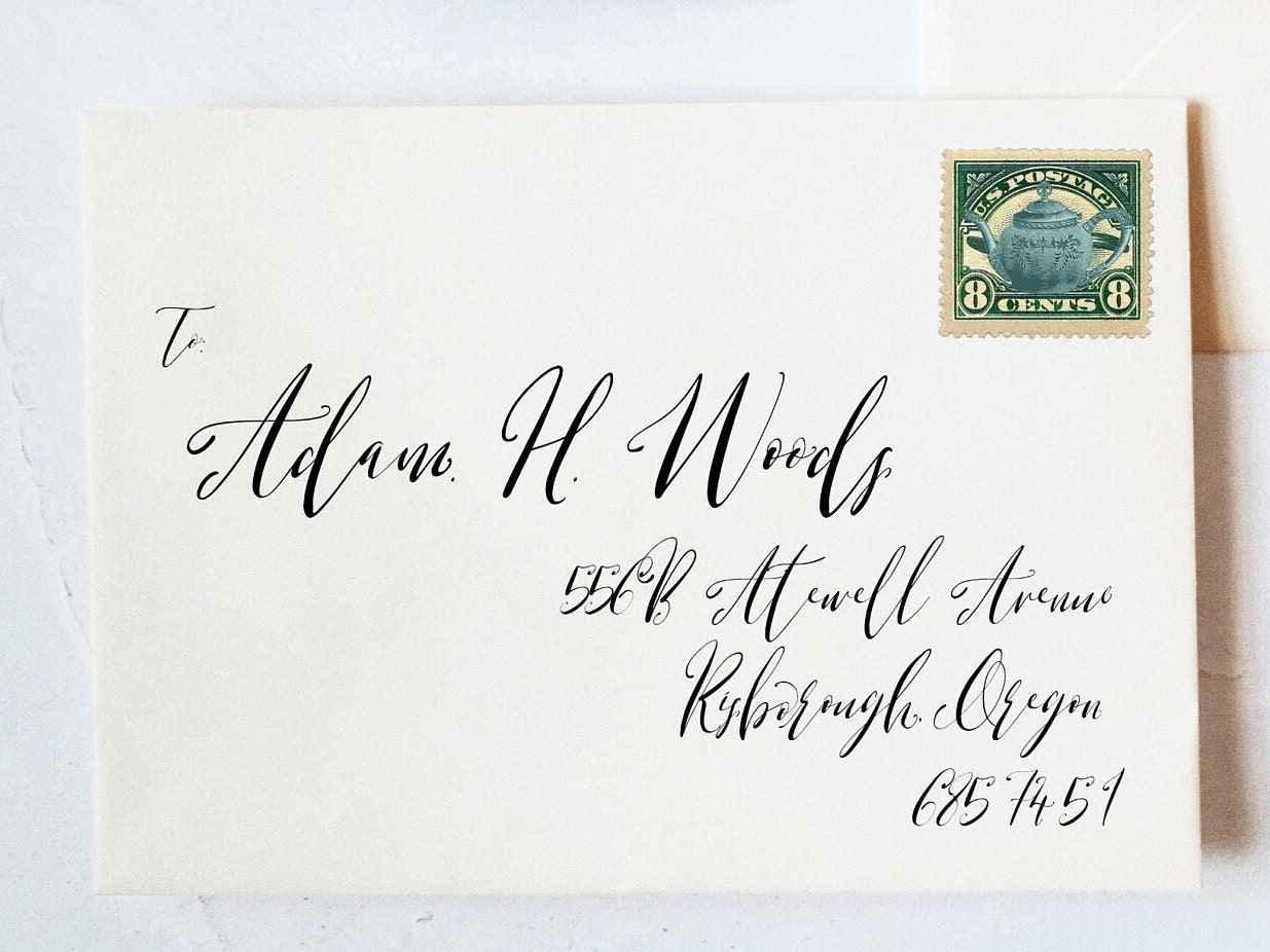 Envelope Address Template Printable Rustic Calligraphy Holiday or ...