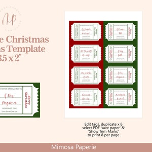 Christmas Gift Tokens Editable, Custom Love Tokens, Gift for Him, Gift ...