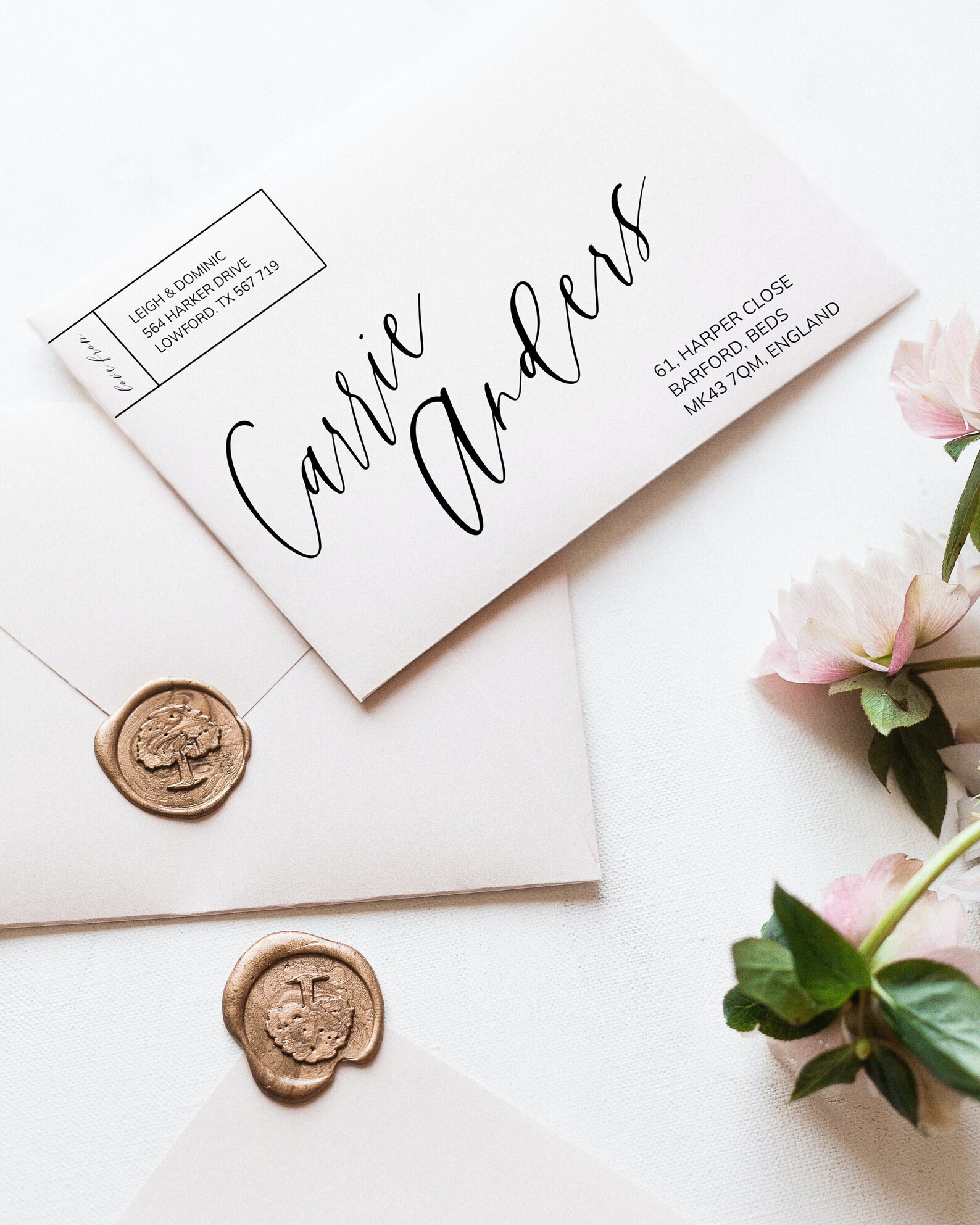 Wedding Envelope Address Template: Editable Printable Modern ...