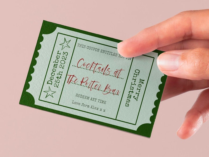 Editable Christmas Gift Tokens, Printable Personalised Love Coupons ...