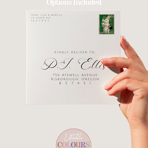 Printable Envelope Address Template Classic Wedding Invitation ...