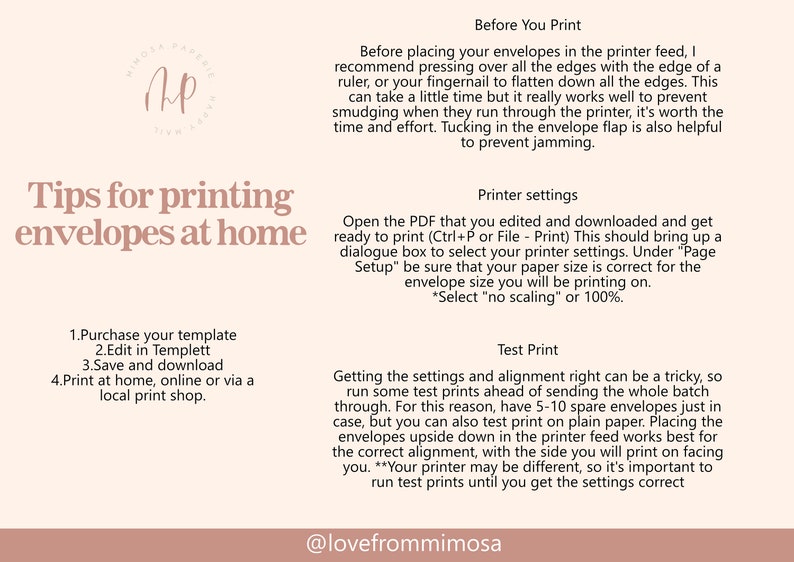 Envelope Address Template Printable Retro Calligraphy Holiday or ...