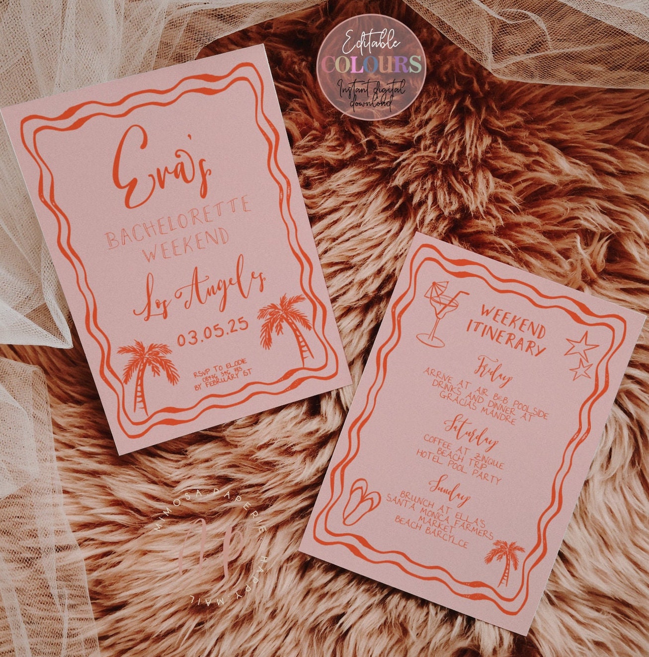 Bachelorette Weekend Invitation Template, Weekend Itinerary Hen Party ...
