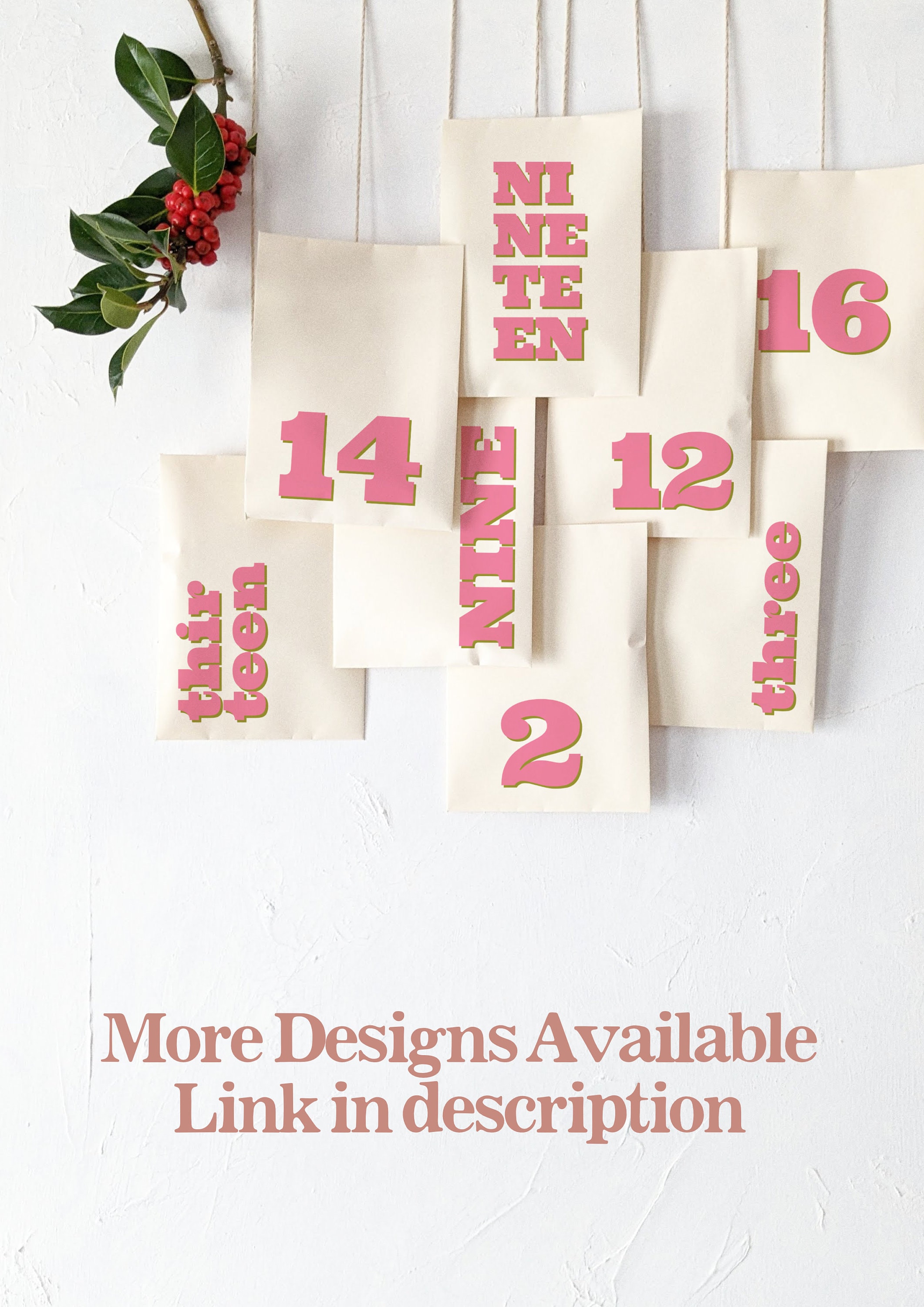 Printable Advent Calendar Envelopes Templates Print Your Own - Etsy