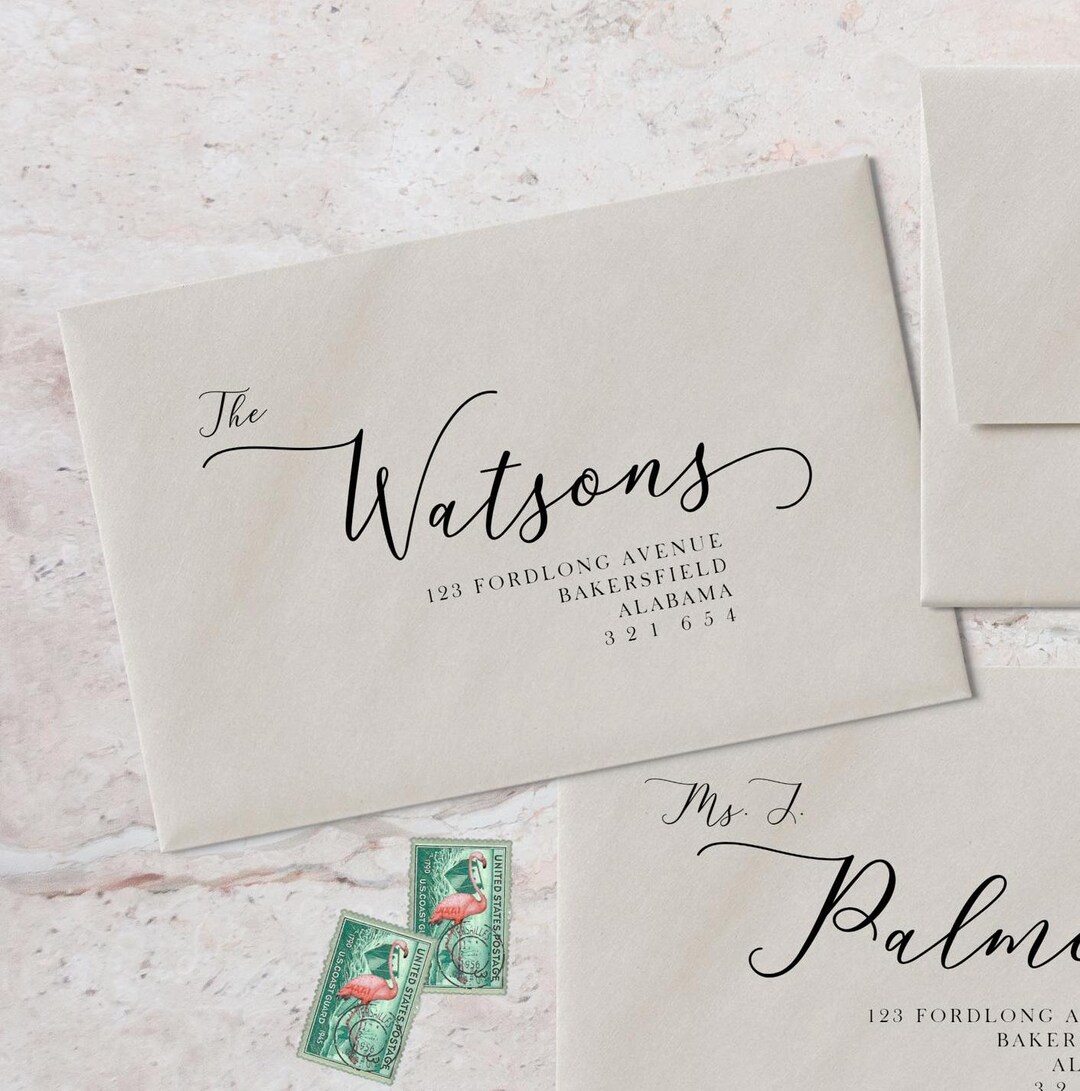 Wedding Envelope Address Template: Editable, Printable Modern ...