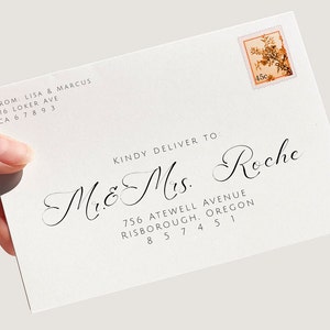 Printable Envelope Address Template Classic Wedding Invitation ...