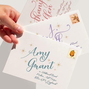 Envelope Address Template Printable Retro Calligraphy Holiday or ...