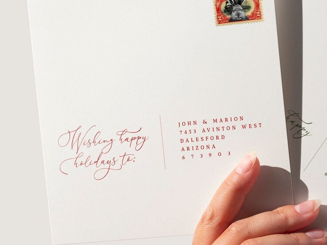 Christmas Envelope Address Template 3 Sizes, Printable Calligraphy ...