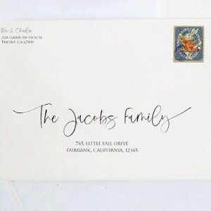 Printable Calligraphy Envelope Address Template, Minimal Editable ...