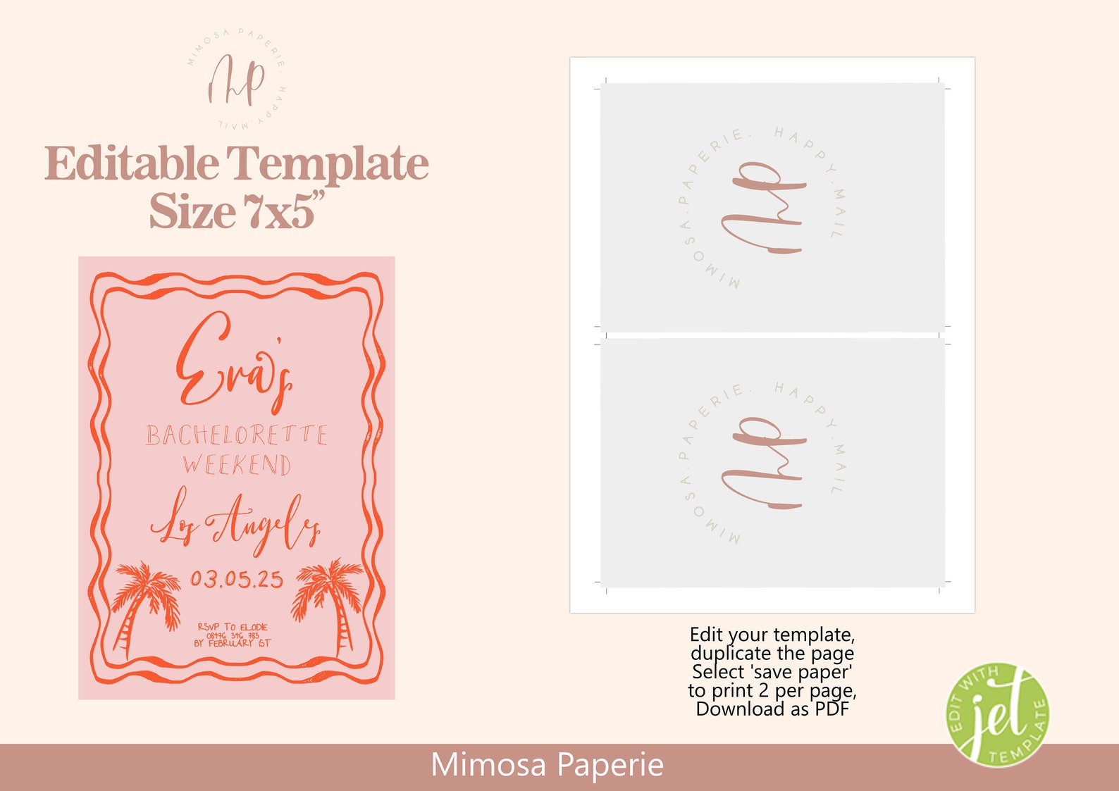 Bachelorette Weekend Invitation Template, Weekend Itinerary Hen Party ...