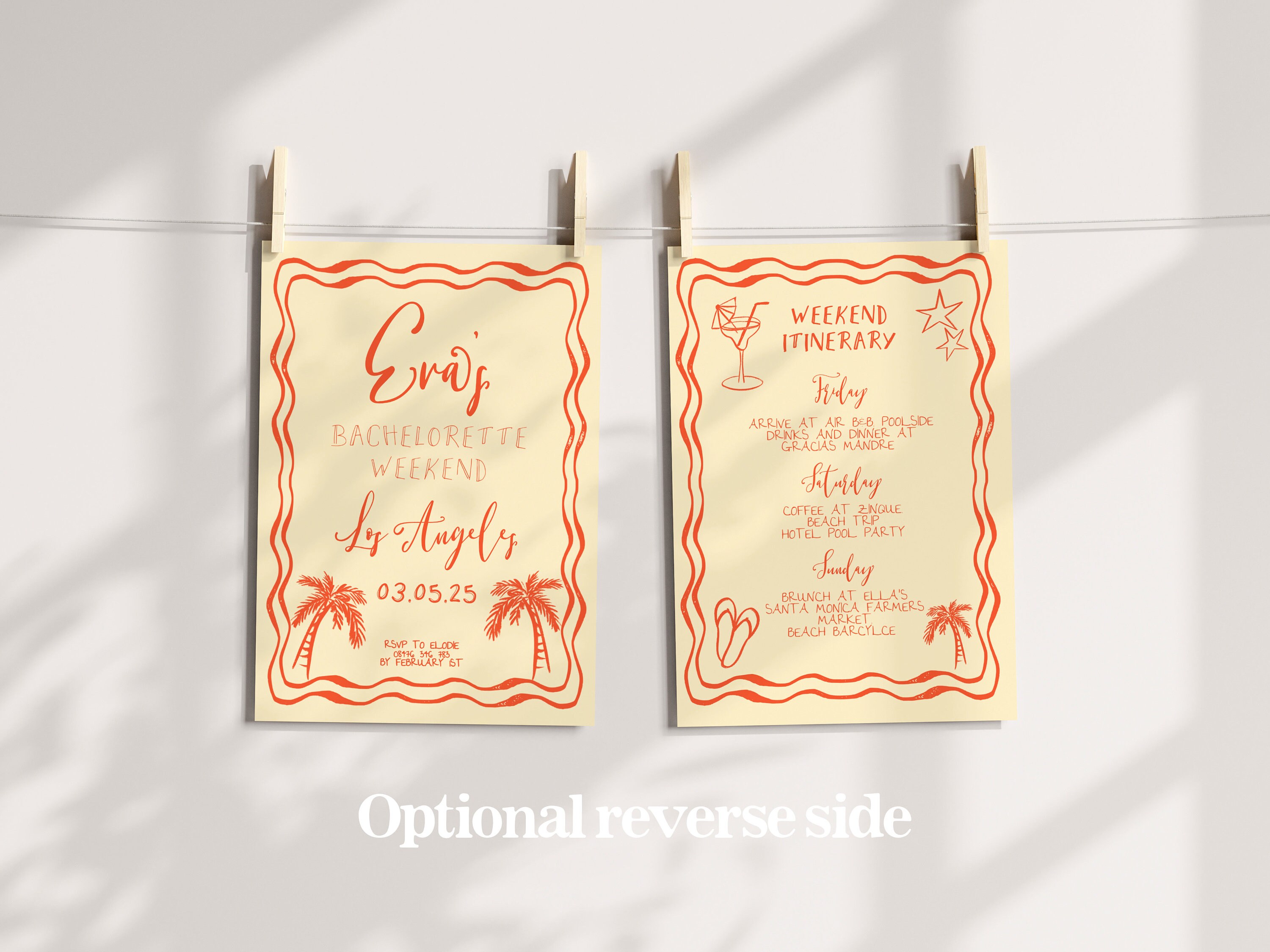 Bachelorette Weekend Invitation Template, Weekend Itinerary Hen Party ...