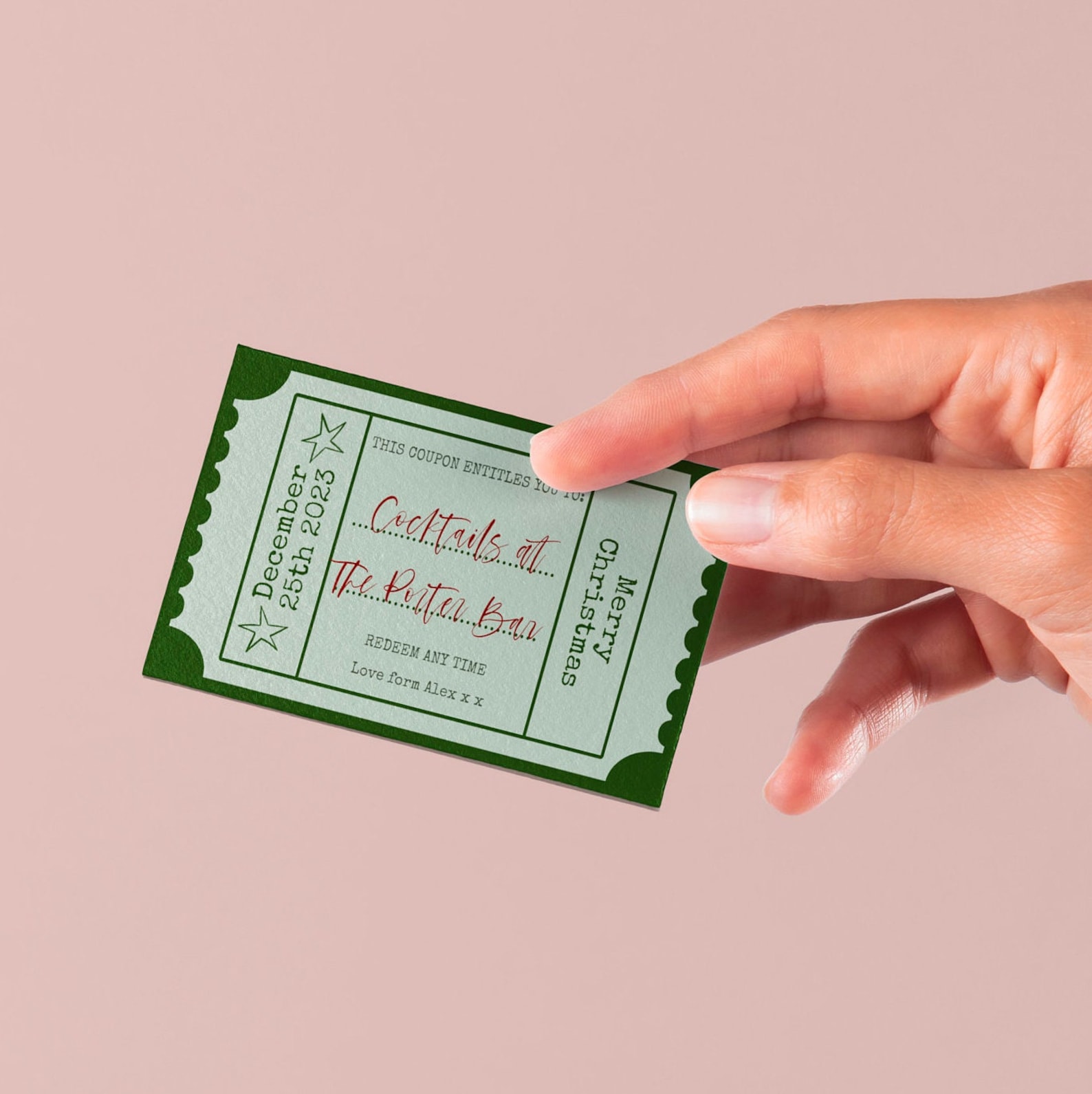 Christmas Gift Tokens Editable Custom Love Tokens - Etsy