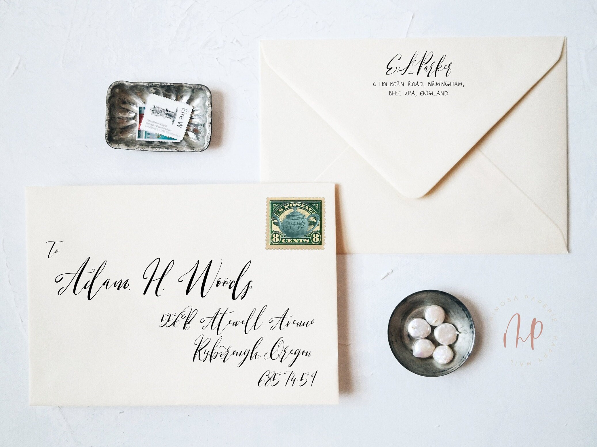 Envelope Address Template Printable Rustic Calligraphy Holiday or ...