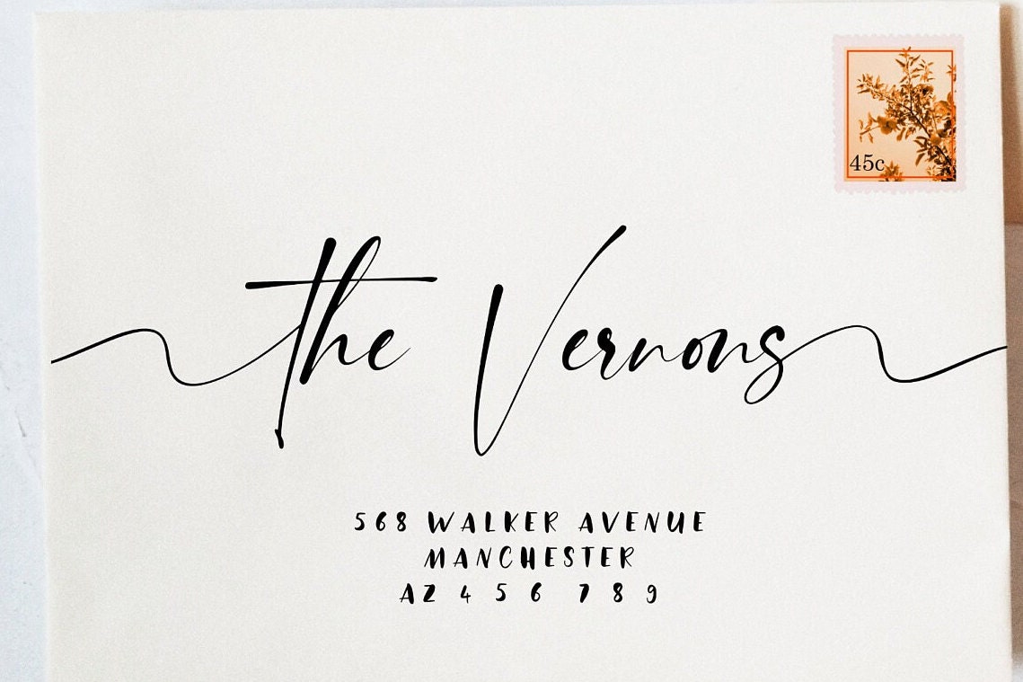 Envelope Address Template, Calligraphy Wedding Envelope Addressing ...