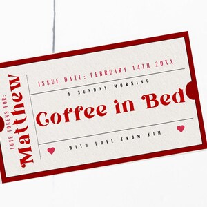 Love Coupon Template, Printable Valentines Gift Voucher, Custom ...