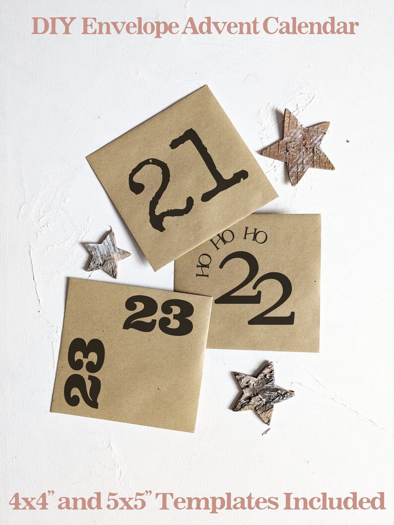 Printable Advent Calendar Envelope Templates (digital Download) - Etsy