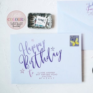 Envelope Address Template 3 Sizes, Printable Calligraphy Birthday Card ...