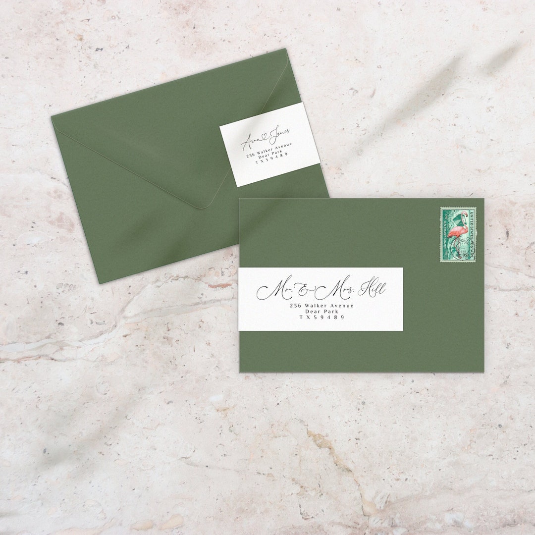 Modern Calligraphy Wedding Address Label Template (printable) - Etsy
