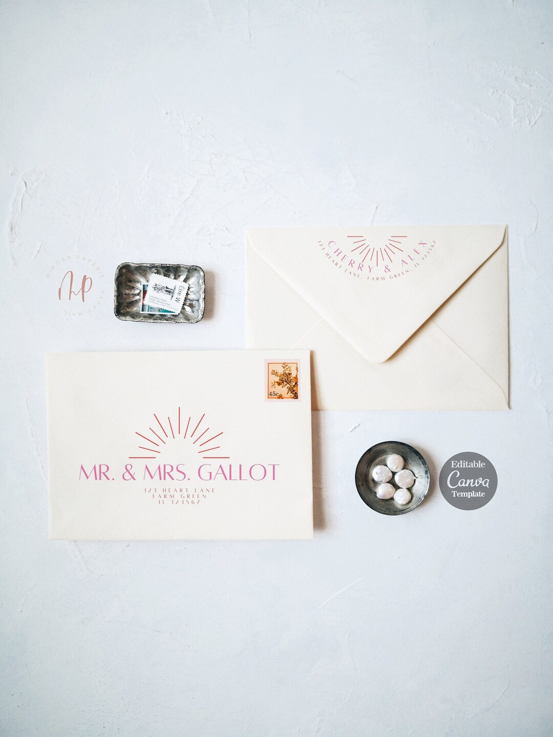 Envelope Return Address Label A7, Envelope Address Template Canva ...