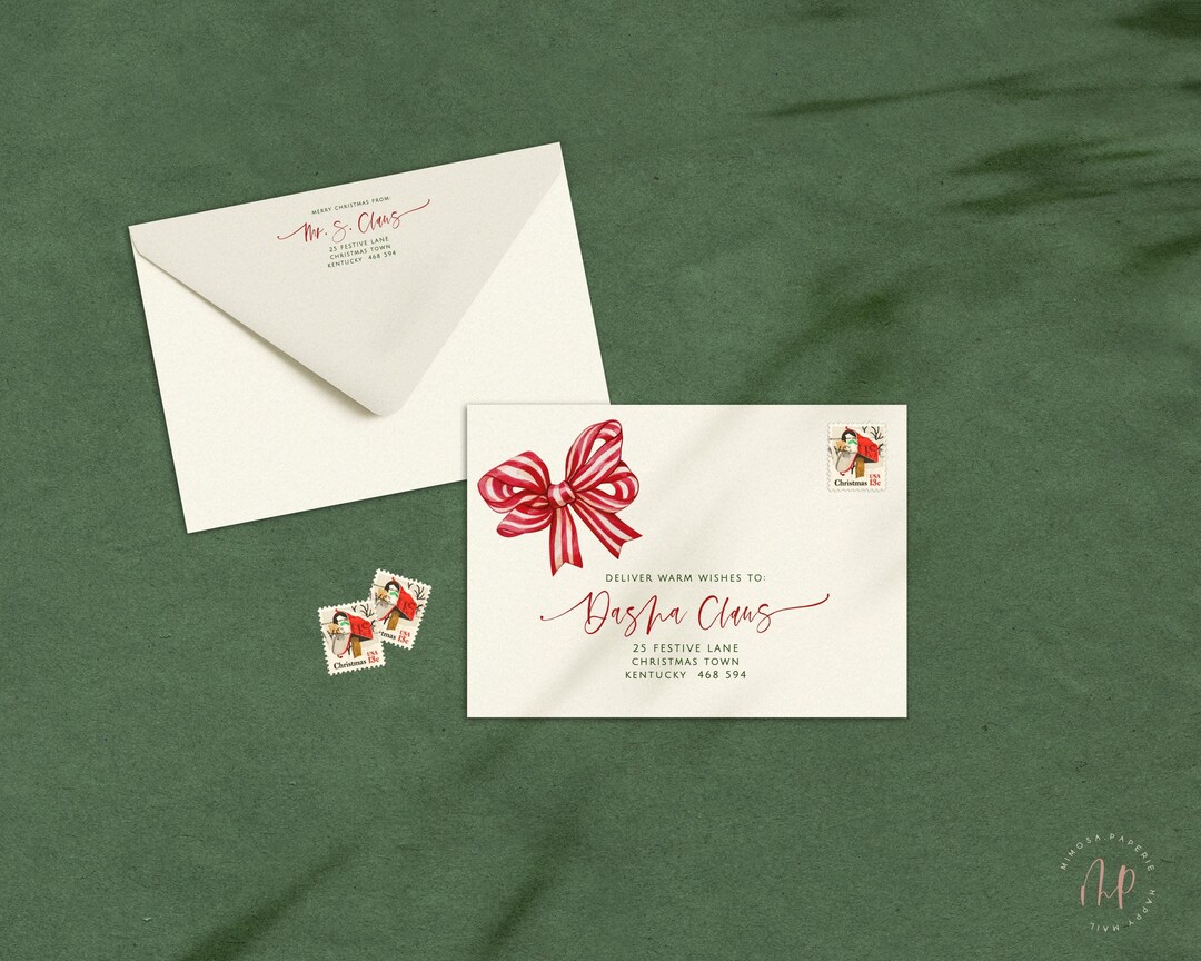 Christmas Envelope Address Template 3 Sizes, Printable Calligraphy ...