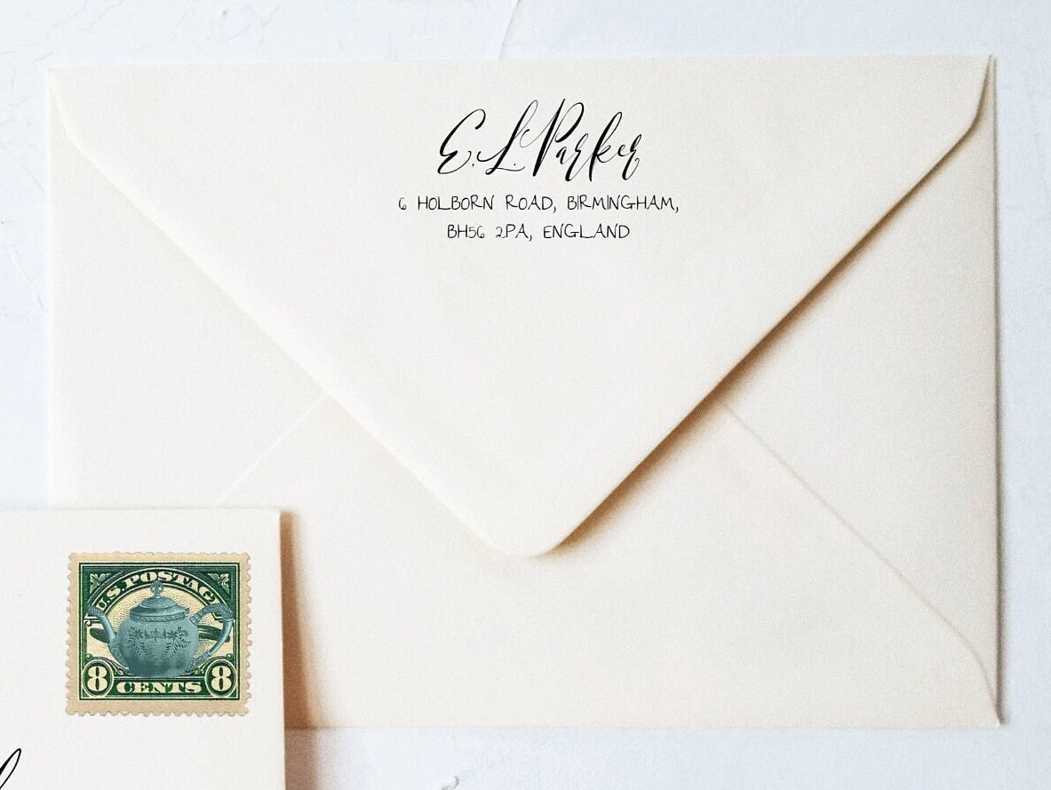 Envelope Address Template Printable Rustic Calligraphy Holiday or ...