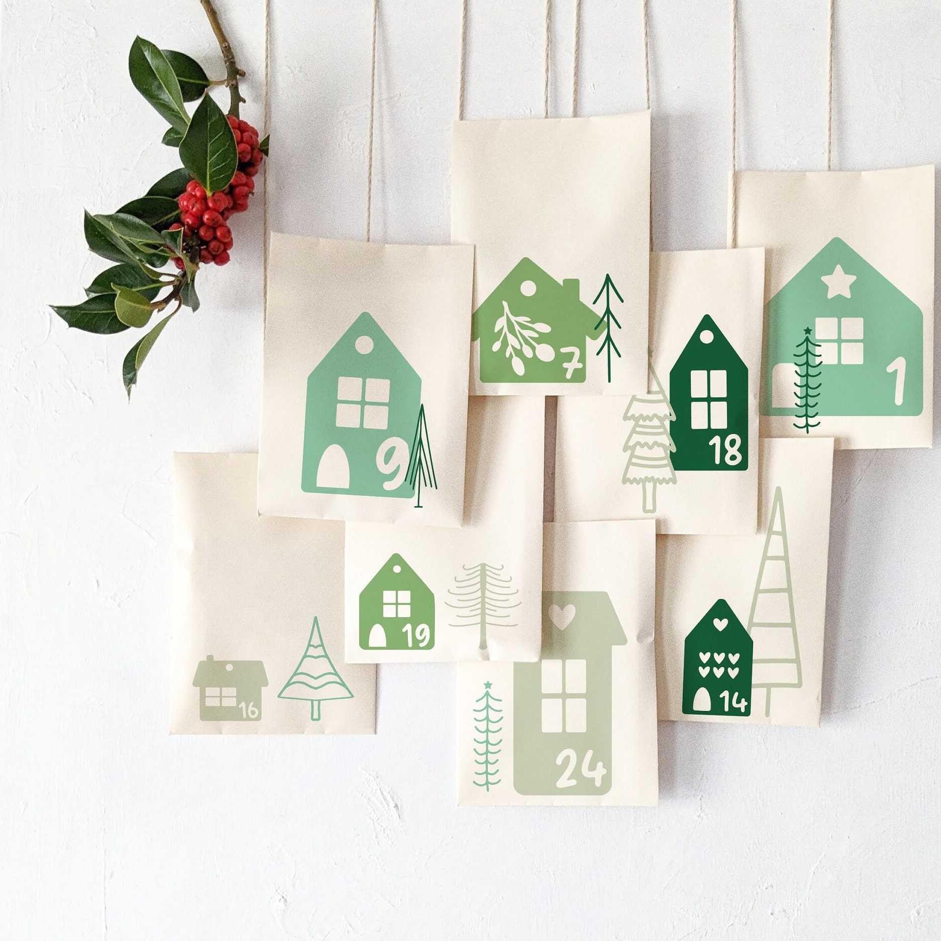 Printable Advent Calendar Envelopes Templates, Print Your Own Advent ...