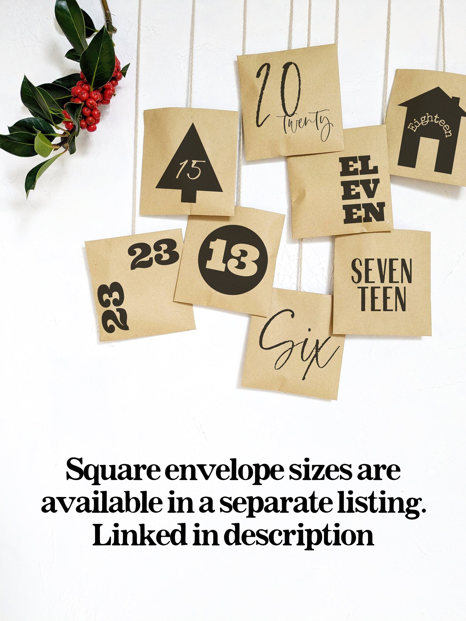 DIY Advent Calendar Envelopes Templates, Print Your Own Advent ...