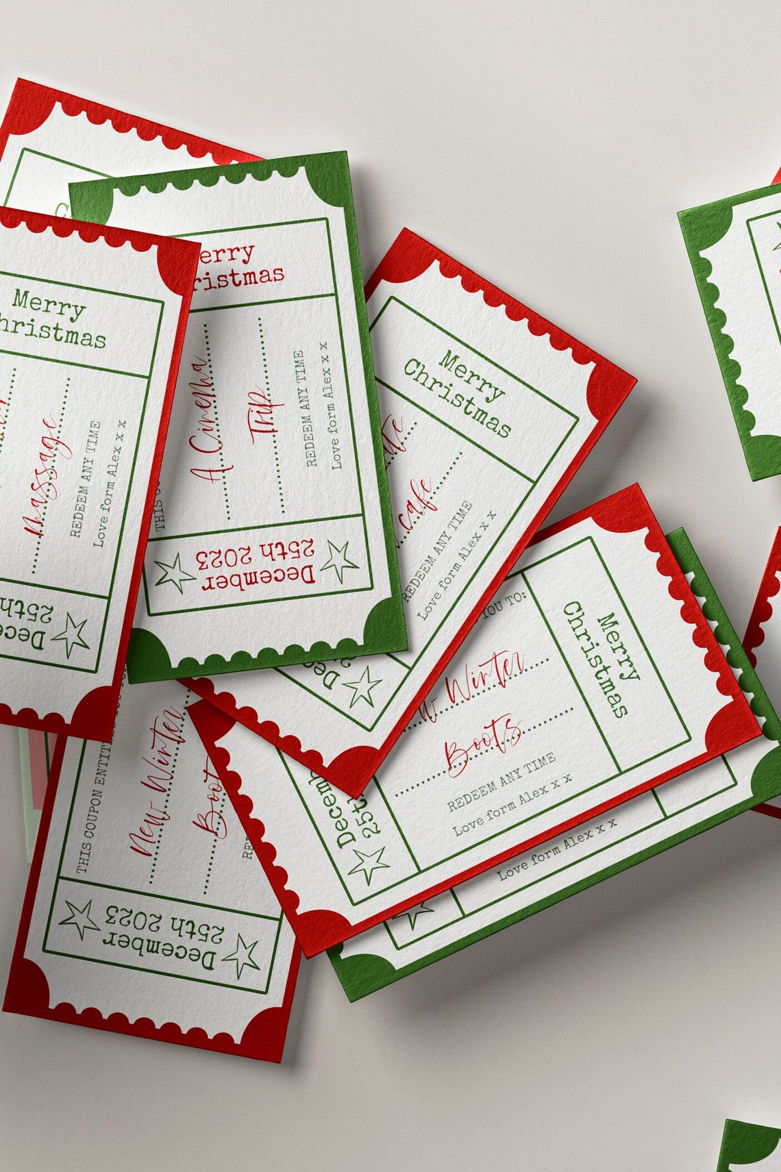Editable Christmas Gift Tokens, Custom Love Coupons, Printable (instant ...