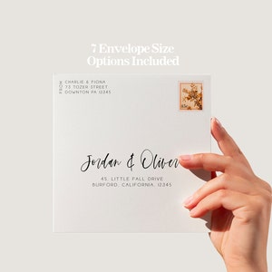 Envelope Address Template, Modern Script Wedding Guest A7 Address ...
