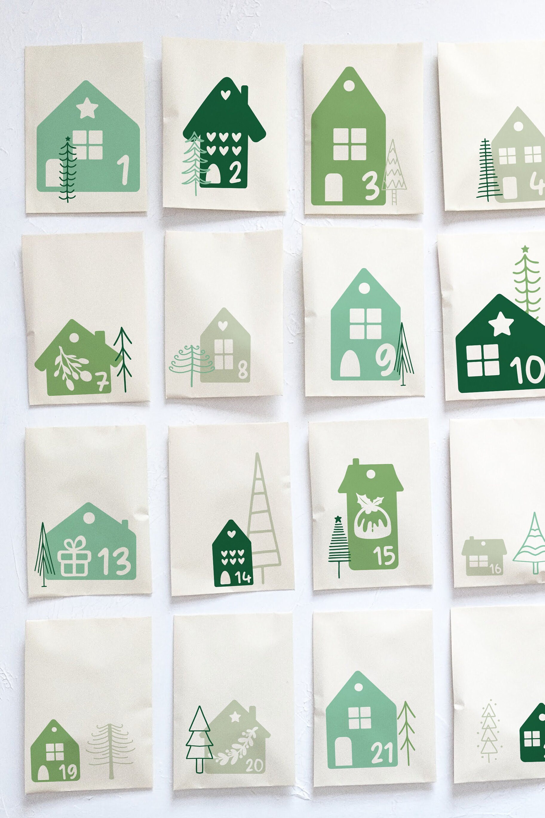 Printable Advent Calendar Envelopes Templates Print Your Own - Etsy