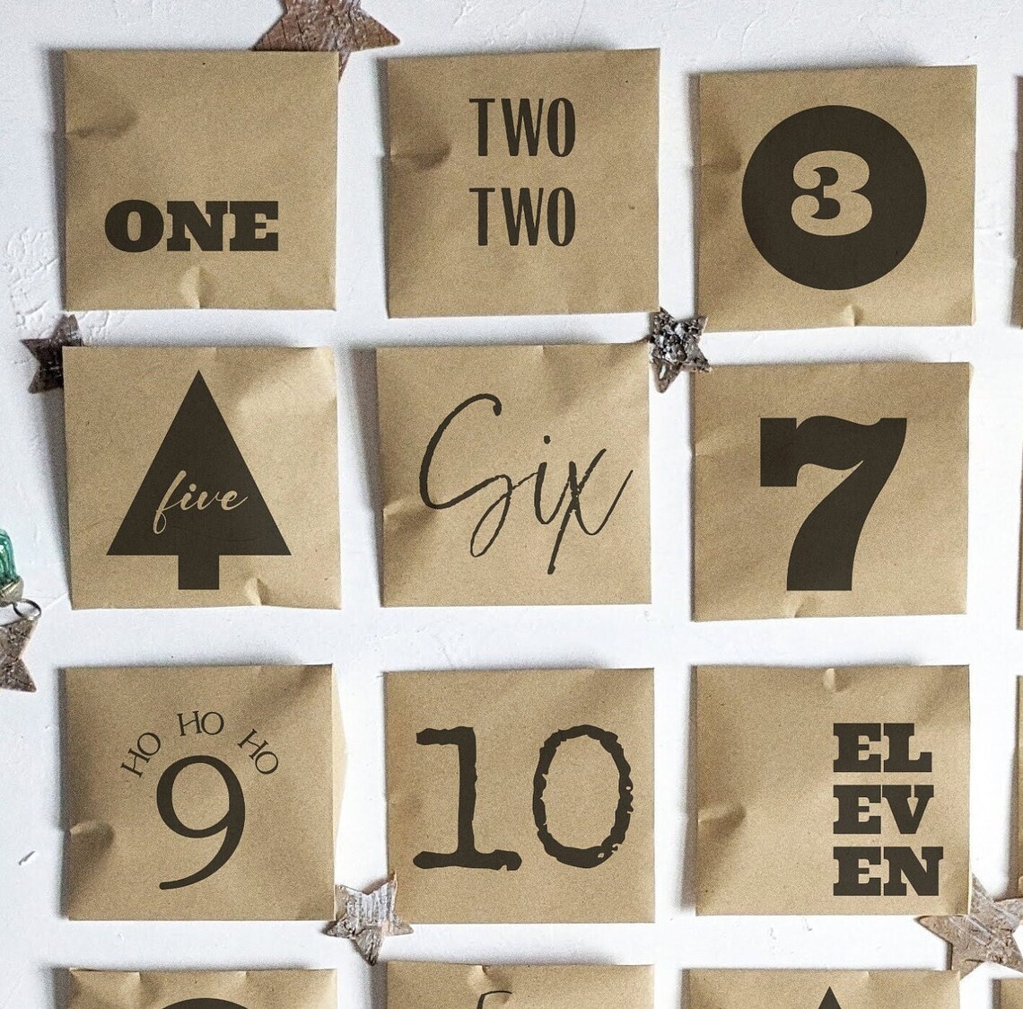Printable Advent Calendar Envelope Templates (digital Download) - Etsy