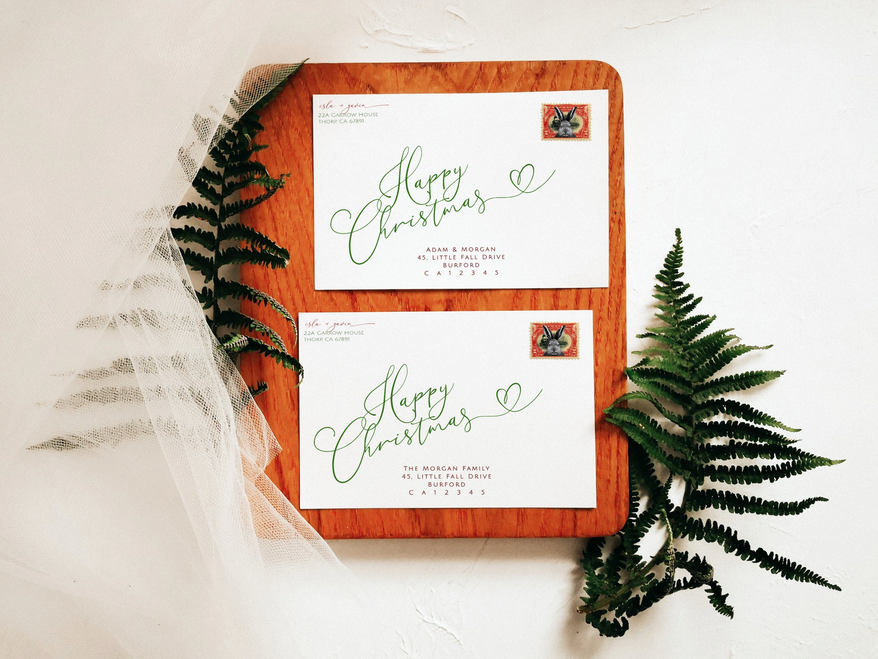 Christmas Holiday Envelope Address Template, A7 & More Sizes Included ...