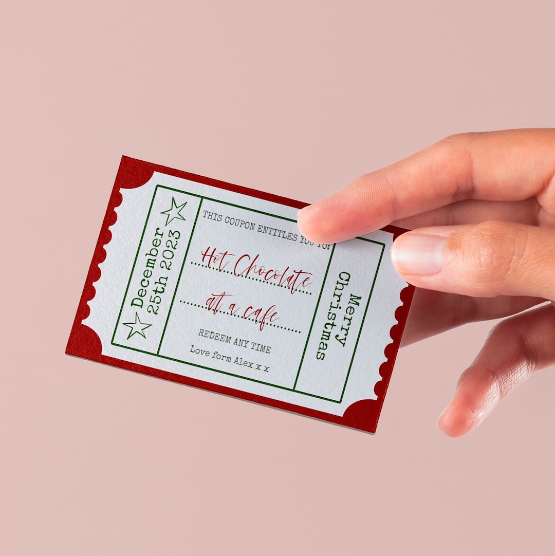 Christmas Gift Tokens Editable, Custom Love Tokens, Gift for Him, Gift ...