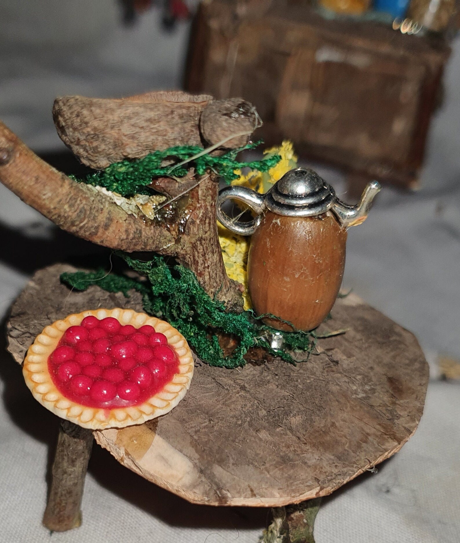Fairy House Kitchen - Stove, Table With Stools and a Set of Shelves ...