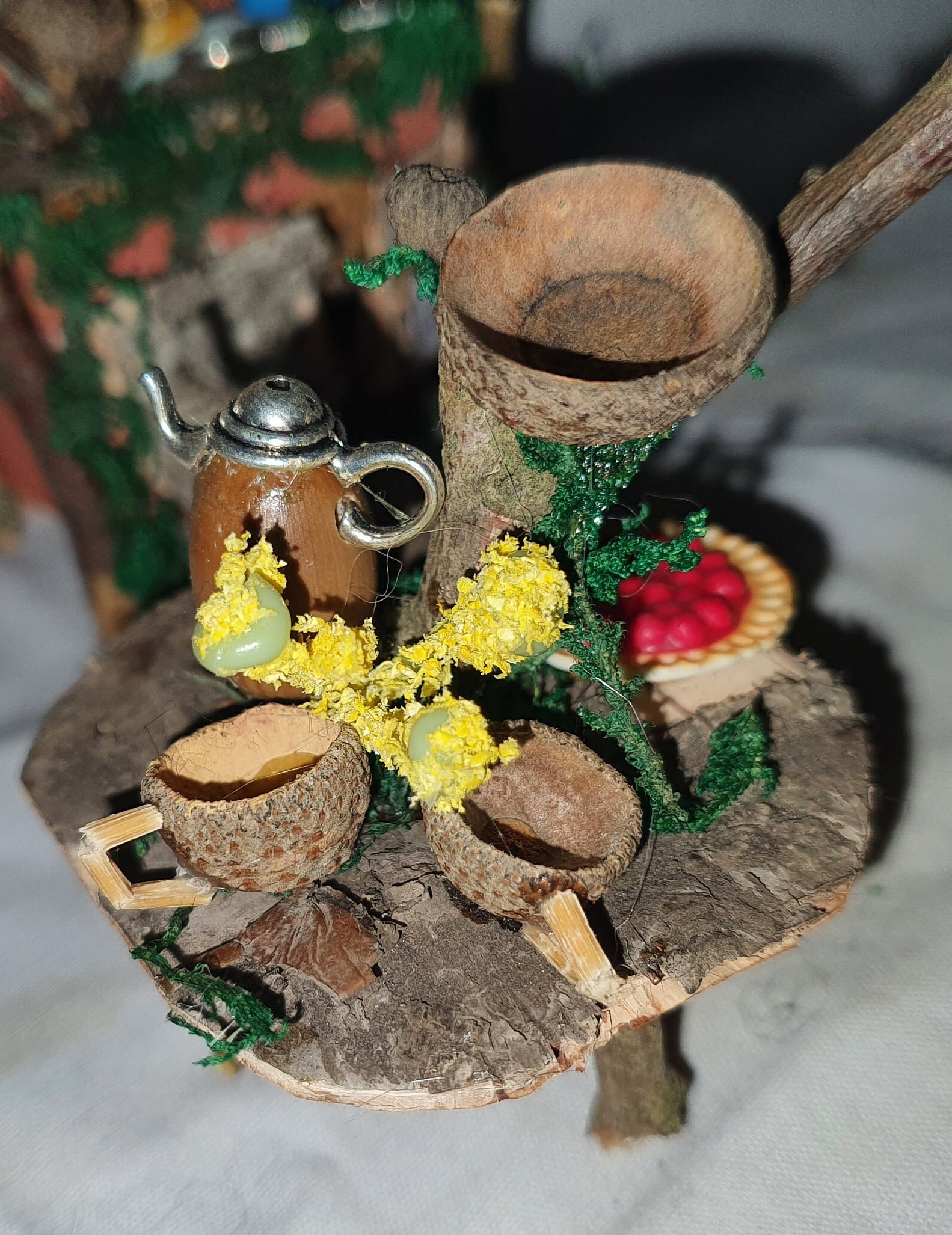 Fairy House Kitchen - Stove, Table With Stools and a Set of Shelves ...