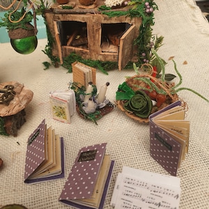 Fairy House Kitchen - Stove, Table With Stools and a Set of Shelves ...