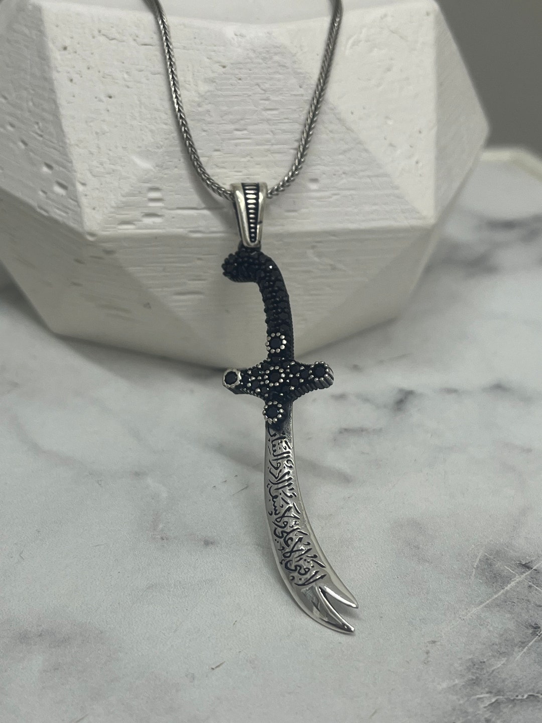 925 Sterling Silver Hazrat Ali Sword Necklace - Etsy