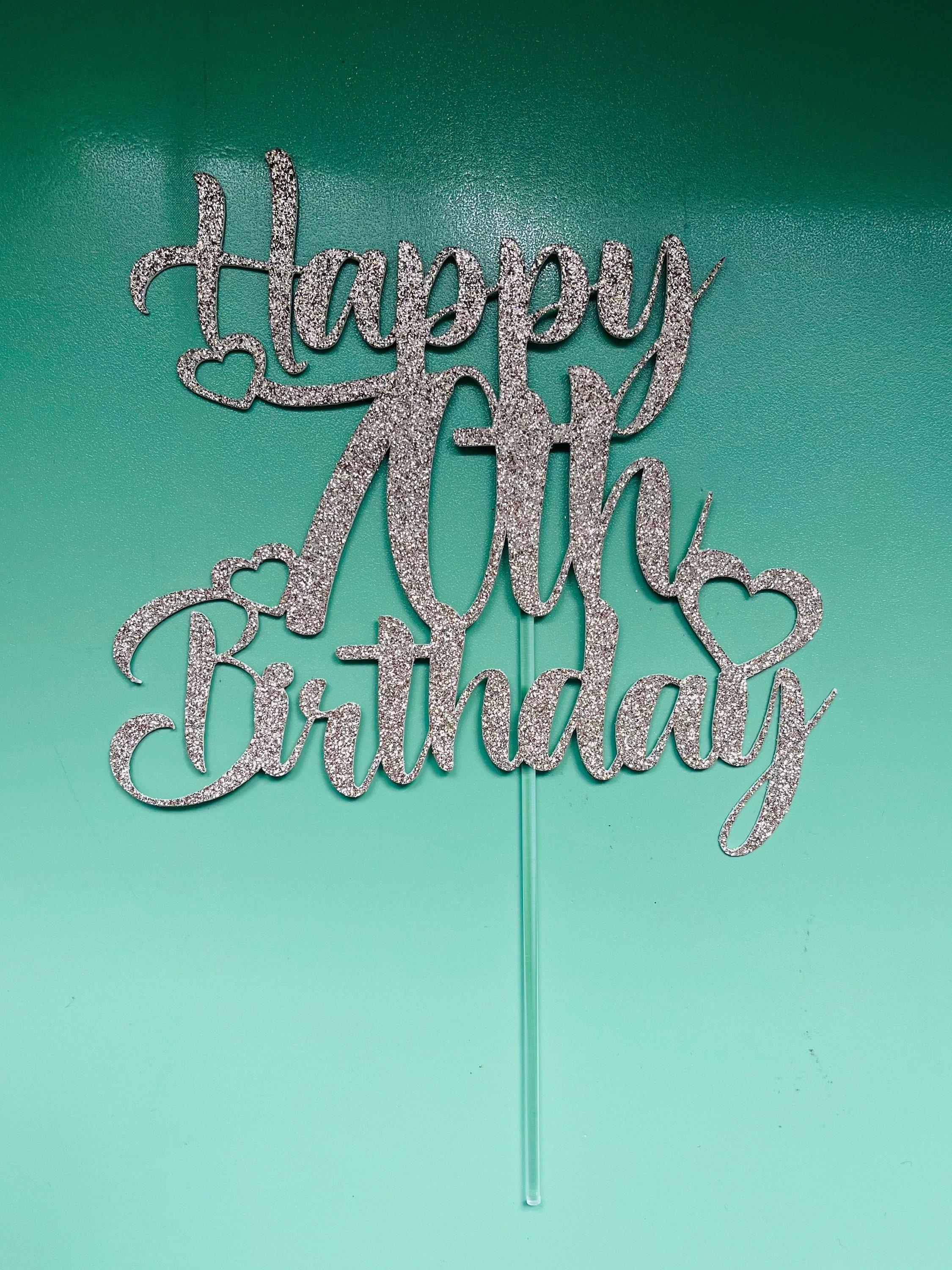 Birthday Cake Topper Rose Gold Double Sided Etsy