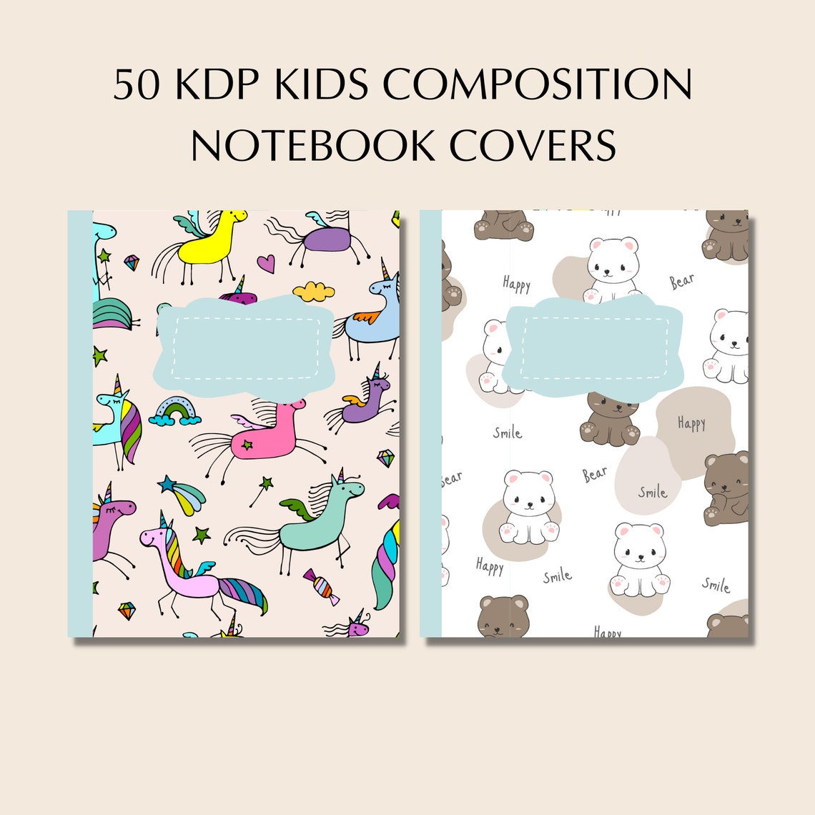 50 KDP Kids Composition Notebook Covers 120 Lined Pages - Etsy Canada