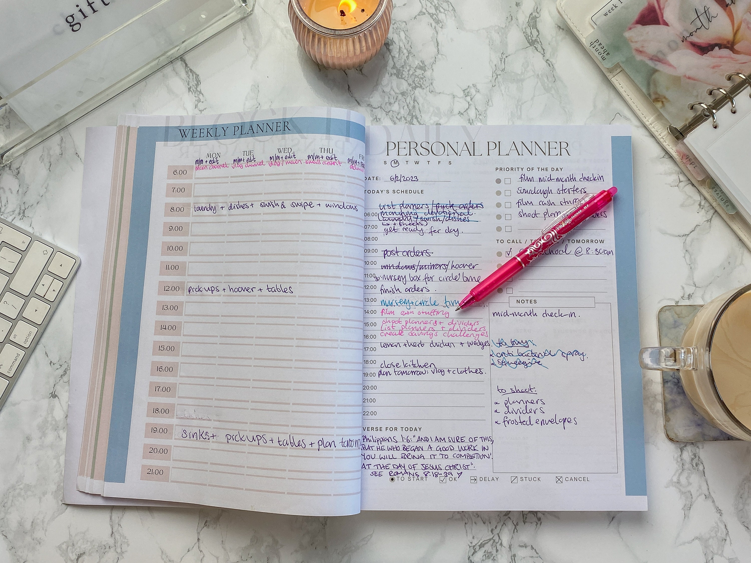 ROSE MASTER PLANNER Undated Lifestyle & Budget 6 Monthly - Etsy
