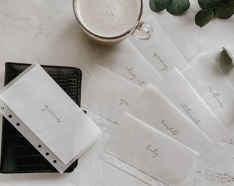 A6 Custom Cash Envelopes in Cursive Font Personal Size Minimalist Matte ...