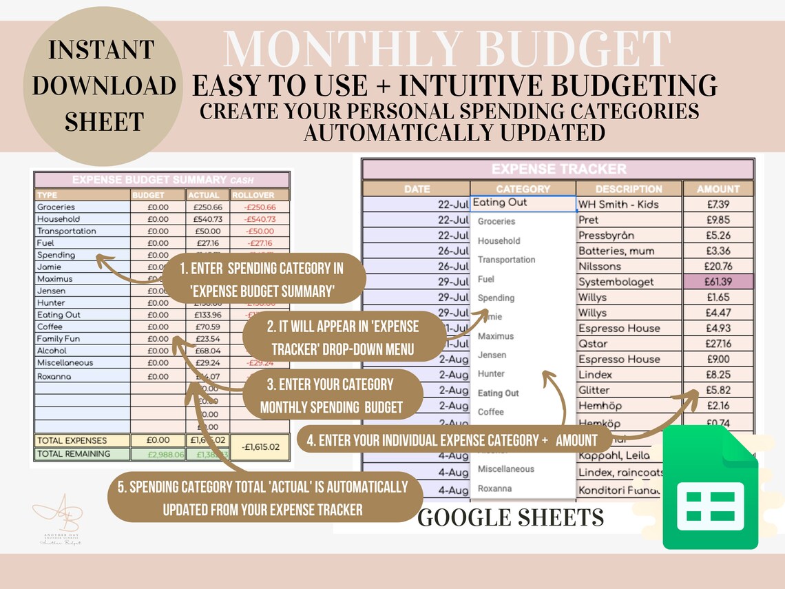 ULTIMATE Monthly Budget Spreadsheet Google Sheets Budget - Etsy