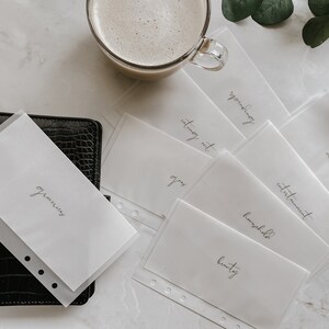 A6 Custom Cash Envelopes in Cursive Font | Personal Size | Minimalist ...