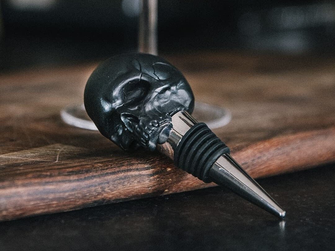 Skull Wine Stopper Wine Bottle Stopper for Men Liquor Bottle Stopper ...
