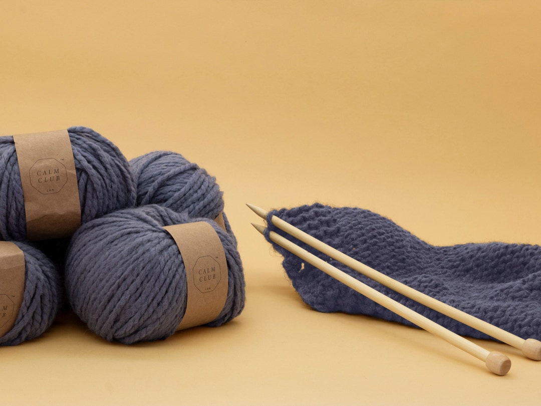 Blanket Knitting Kit for Beginners Includes Wool Yarn & Knitting Needles Knit Kit for Beginners ...