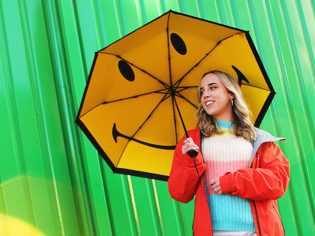 Smiley® Umbrella Compact Umbrella Colourful Umbrellas for Women Smiley ...